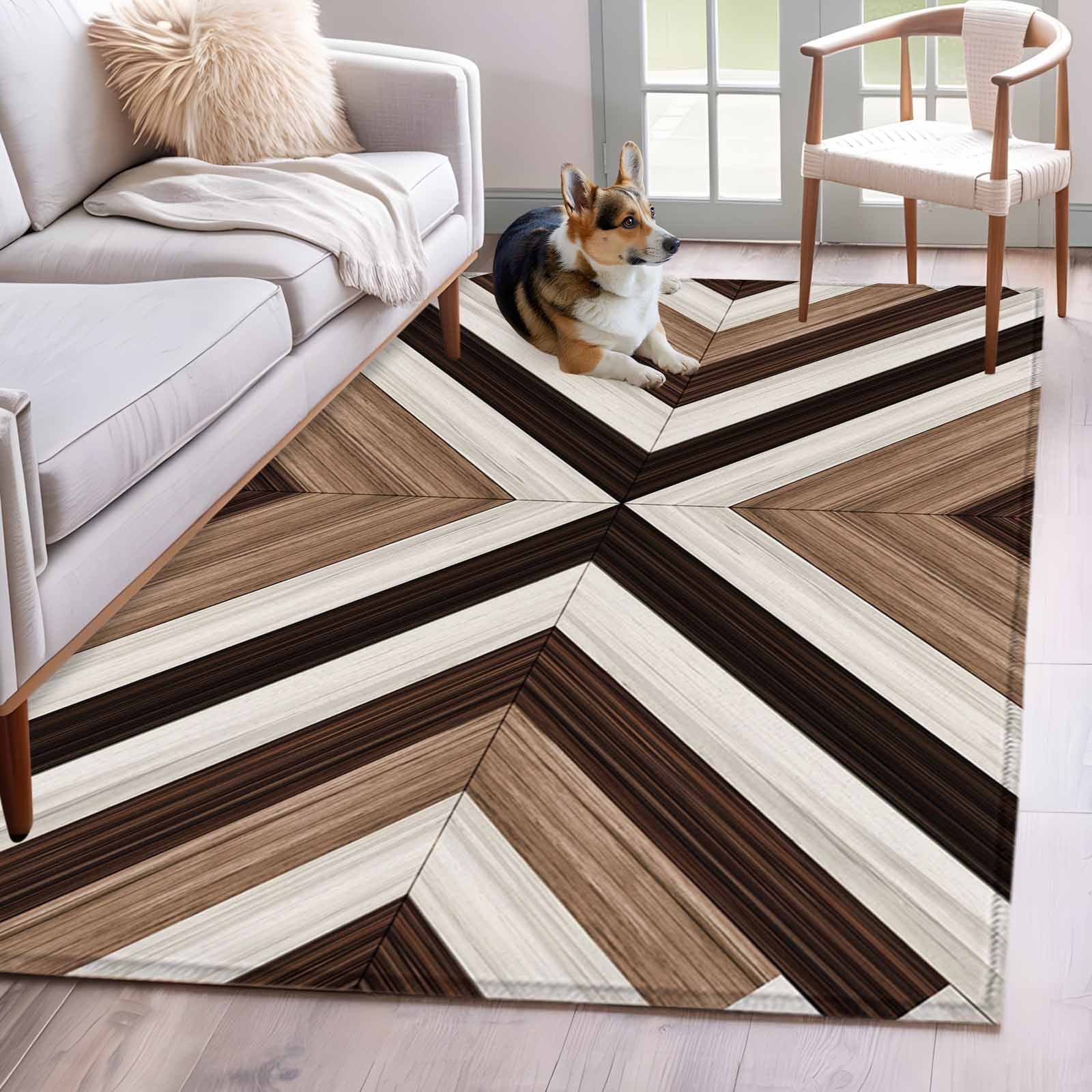 Area Rug 4x6ft, Boho Aztec Ethnic Style Washable Rugs for Living Room ...