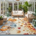 Area Rug 4x6ft, Farm Pumpkin Fall Orange Maple Leaves Seamless Washable ...