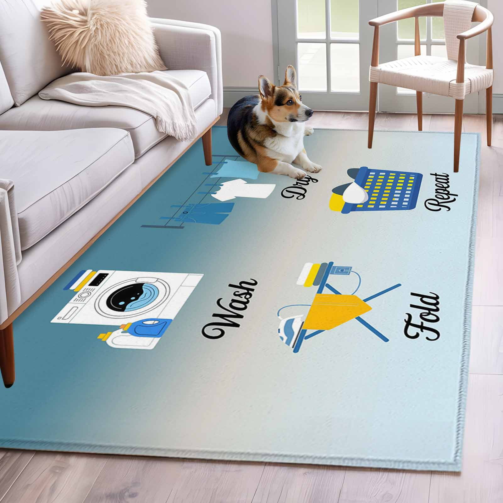 Area Rug 4x6ft, Laundry Washing Machine Clothes Washable Rugs for ...