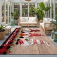 Area Rug 4x6ft, Red Plaid Gnome Snowflake on Wooden Washable Rugs for ...