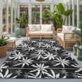 Area Rug 4x6ft, Summer Coconut Tree Black Seamless Washable Rugs for ...