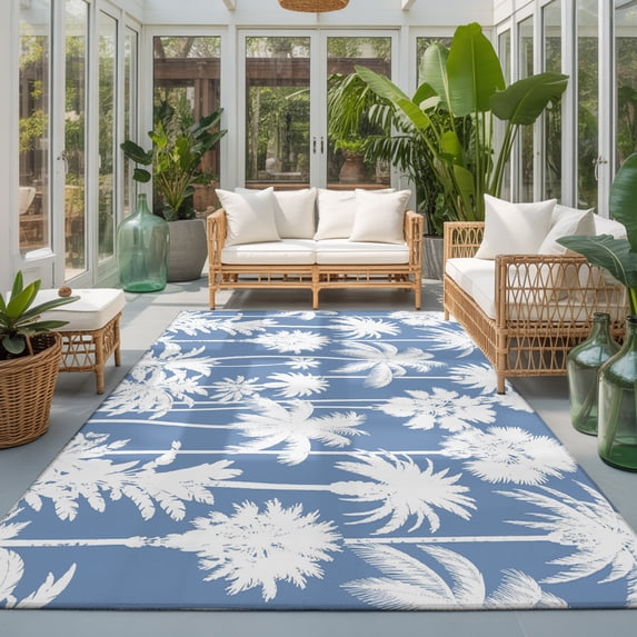 Area Rug 4x6ft, Summer Coconut Tree Seamless Washable Rugs for Living ...