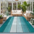 Area Rug 4x6ft, Teal Green Ombre Wooden Washable Rugs for Living Room ...