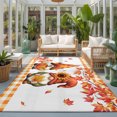 Area Rug 4x6ft, Thanksgiving Gnome Sunflower Washable Rugs for Living ...