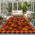 Area Rug 4x6ft, Thanksgiving Orange Maple Leaf Fall Seamless Washable ...