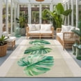 Area Rug 4x6ft, Tropical Botanical Monstera Leaves Washable Rugs for ...