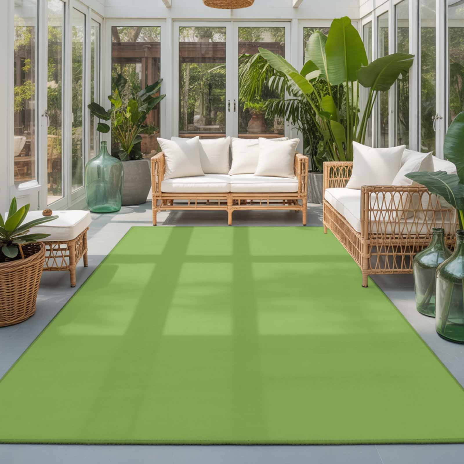Area Rug 4x6ft, Watercolor Green Washable Rugs for Living Room Bedroom ...