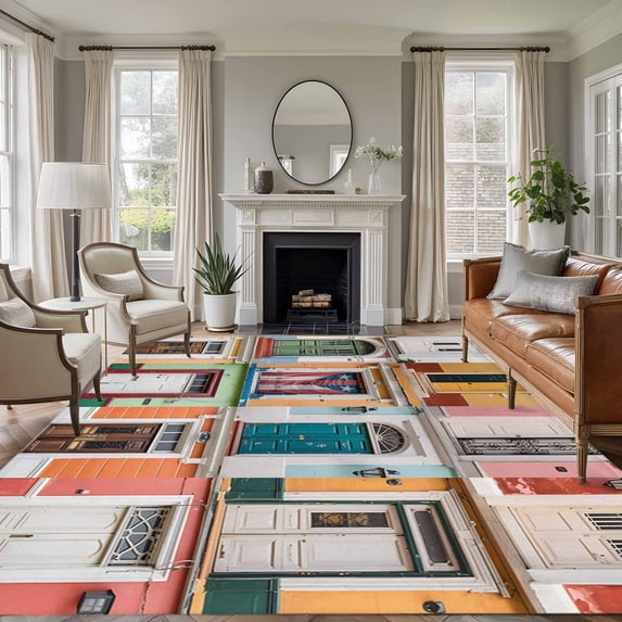 Area Rug 5'x7', Puerto Rico Non-slip Runner Rug Carpet for Bedside ...