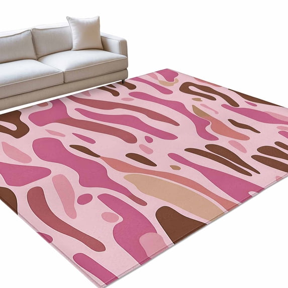 Area Rug 5x7ft Abstract Art Washable Area Rugs for Living Room Pink ...