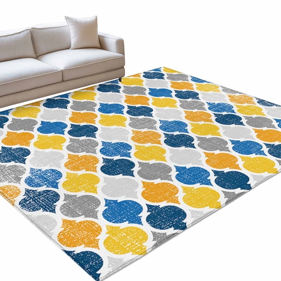 Area Rug 5x7ft Abstract Geometric Morocco Pattern Washable Area Rugs ...