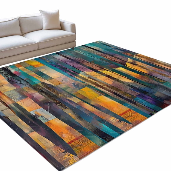Area Rug 5x7ft Abstract Oil Painting Washable Area Rugs for Living Room ...
