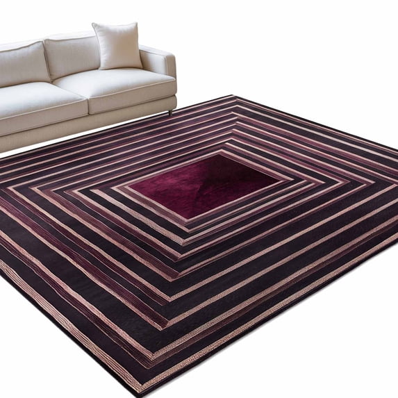 Area Rug 5x7ft Abstract Red Purple White Geometric Washable Area Rugs ...