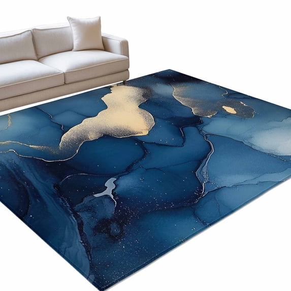 Area Rug 5x7ft Abstract Style Washable Area Rugs for Living Room Blue ...