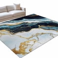 Area Rug 5x7ft Abstract White Blue Black Texture Washable Area Rugs for ...