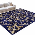 Area Rug 5x7ft Abstract Yellow Floral Washable Area Rugs for Living ...