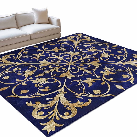 Area Rug 5x7ft Abstract Yellow Floral Washable Area Rugs for Living ...