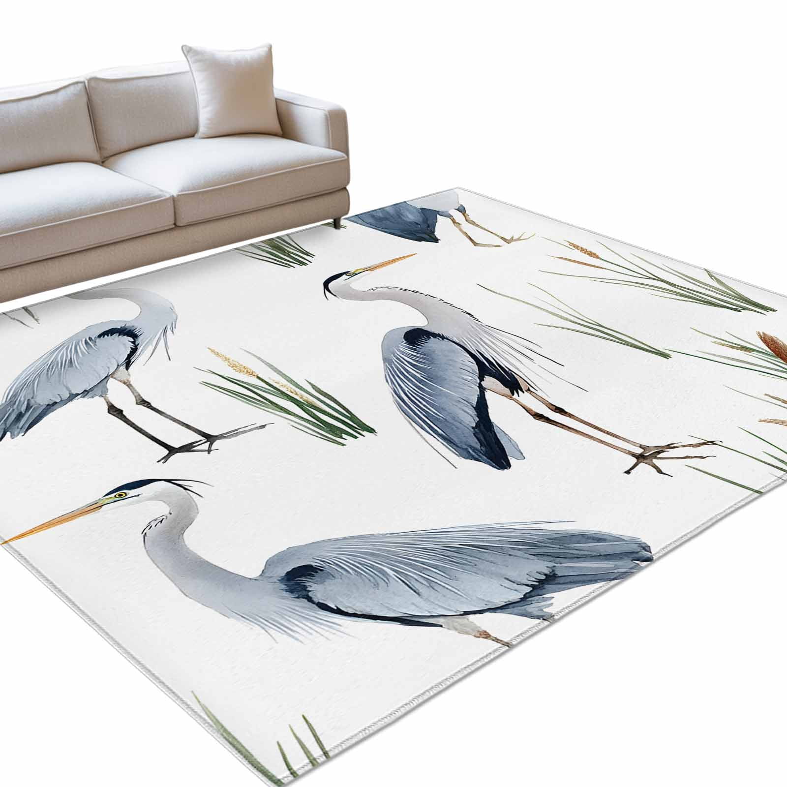 Area Rug 5x7ft Bird Washable Area Rugs for Living Room Animal Leaves ...