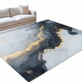 Area Rug 5x7ft Black Gold Marble Washable Area Rugs for Living Room ...
