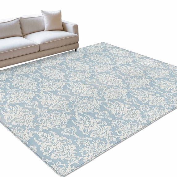 Area Rug 5x7ft Blue Boho Tribal Washable Area Rugs for Living Room ...