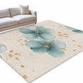 Area Rug 5x7ft Blue Flower Washable Area Rugs for Living Room Petals ...
