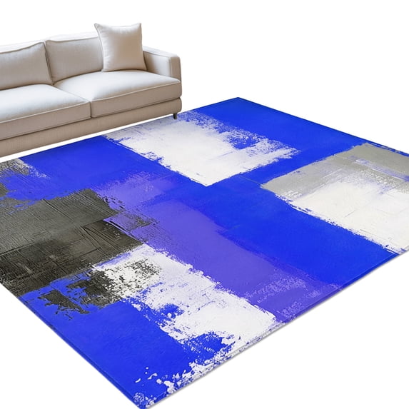 Area Rug 5x7ft Blue Graffiti Washable Area Rugs for Living Room ...