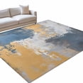 Area Rug 5x7ft Blue Gray Yellow Washable Area Rugs for Living Room ...