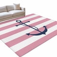 Area Rug 5x7ft Blue Nautical Anchor Chain Washable Area Rugs for Living ...