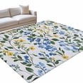 Area Rug 5x7ft Blue Yellow Flowers Washable Area Rugs for Living Room ...
