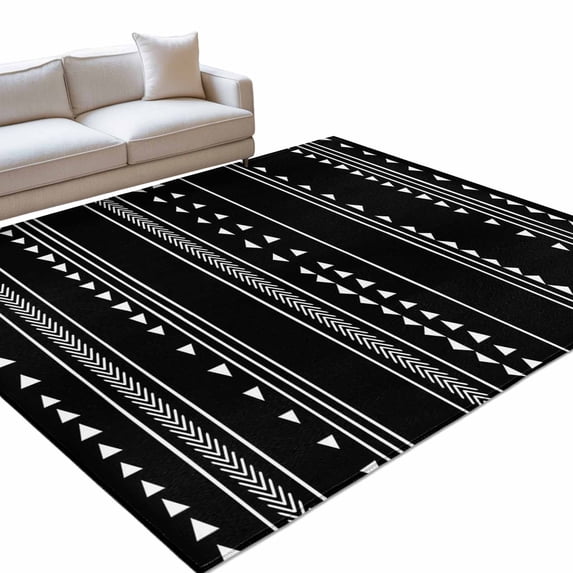 Area Rug 5x7ft Boho Black White Washable Area Rugs for Living Room ...