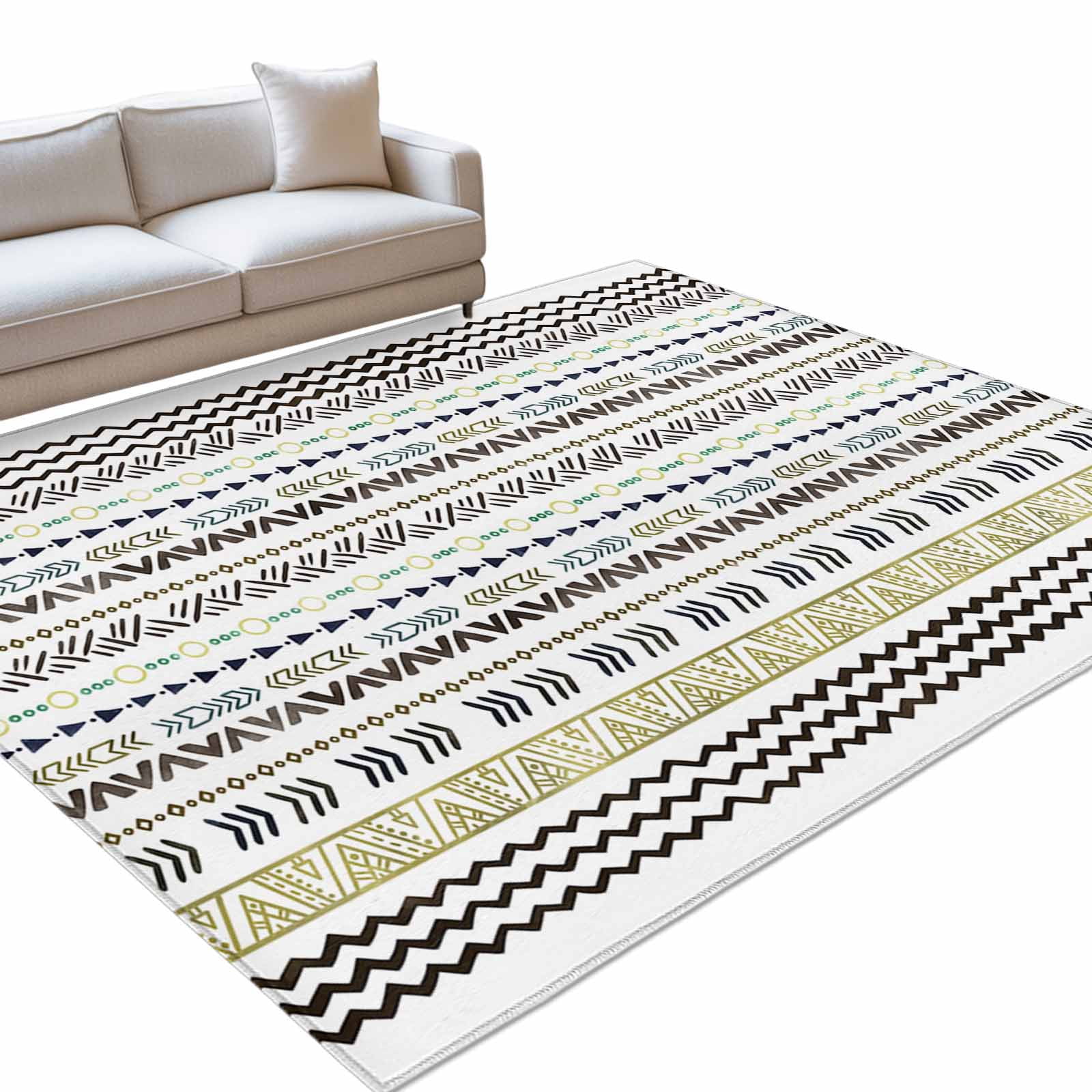 Area Rug 5x7ft Boho Geometric Washable Area Rugs for Living Room ...