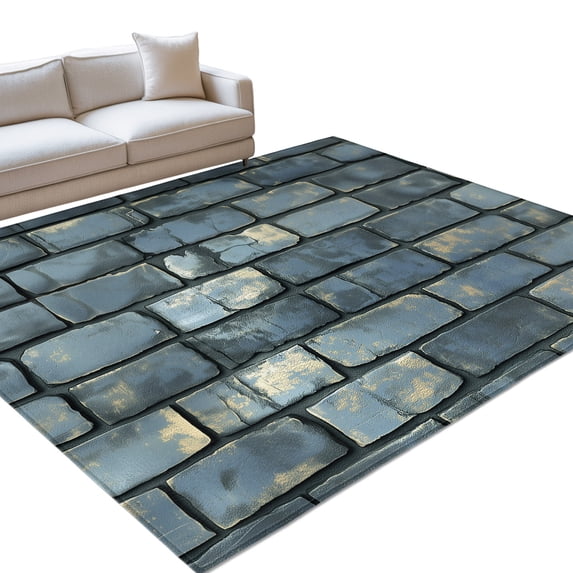 Area Rug 5x7ft Brick Wall Washable Area Rugs for Living Room Vintage ...