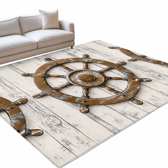 Area Rug 5x7ft Brown Gray Rubber Washable Area Rugs for Living Room ...