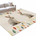 Area Rug 5x7ft Bunny Spring Plants Washable Area Rugs for Living Room ...