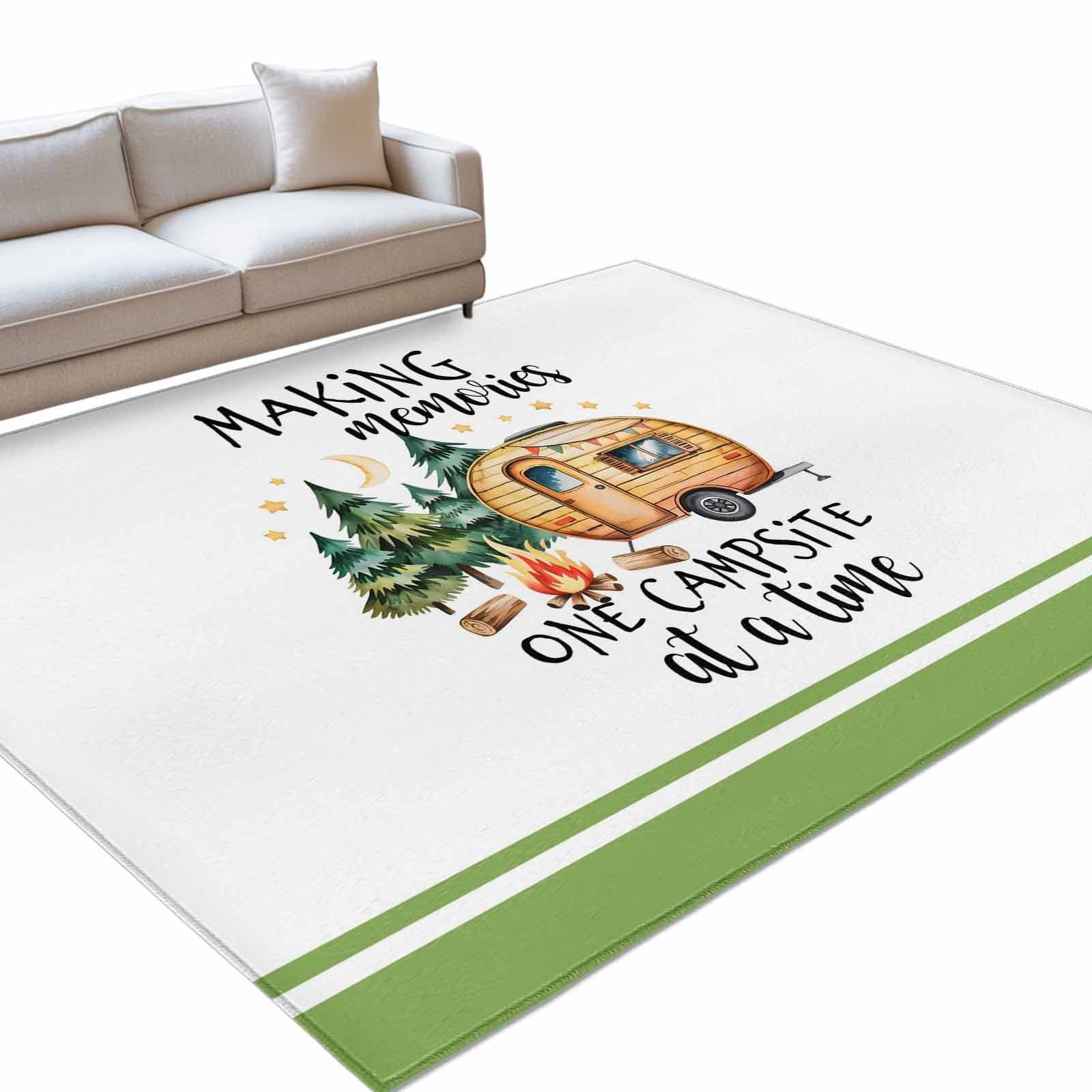 Area Rug 5x7ft Car Camping Forest Washable Area Rugs for Living Room ...