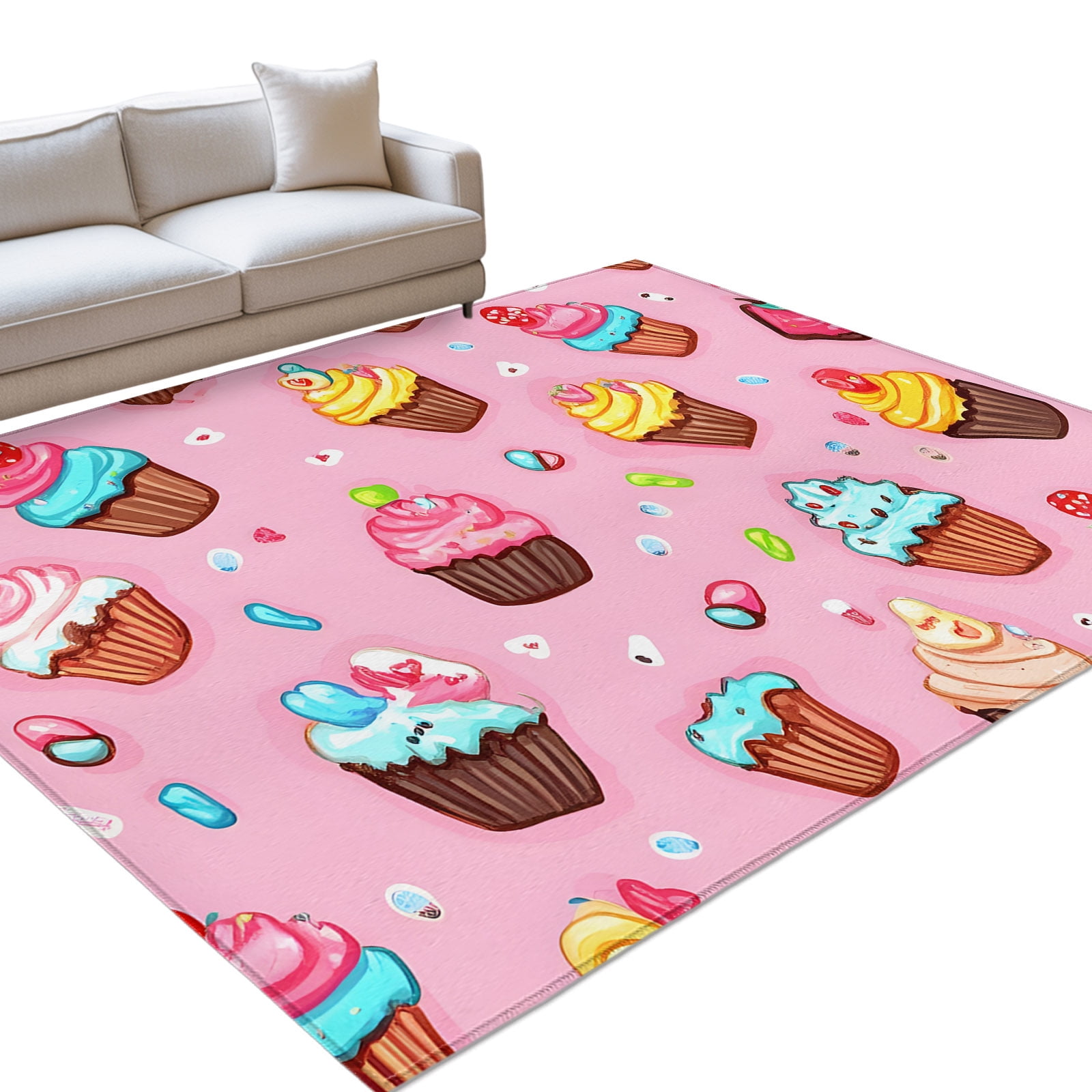Area Rug 5x7ft Cartoon Cakes Food Washable Area Rugs for Living Room ...