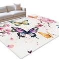Area Rug 5x7ft Colorful Butterfly Washable Area Rugs for Living Room ...