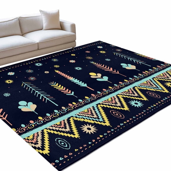 Area Rug 5x7ft Ethnic Tribal Style Washable Area Rugs for Living Room ...