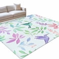 Area Rug 5x7ft Green Leaf Bird Washable Area Rugs for Living Room ...