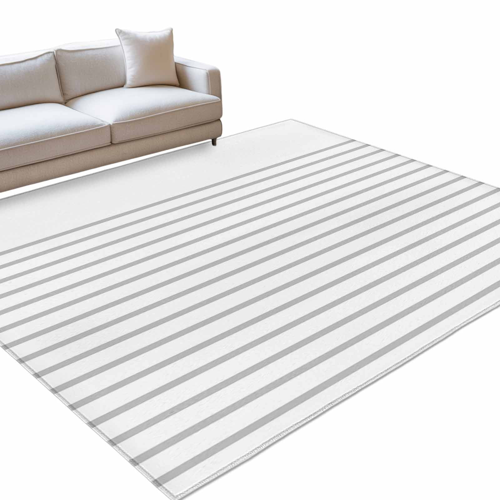 Area Rug 5x7ft Grey Stripe Pattern Washable Area Rugs for Living Room ...