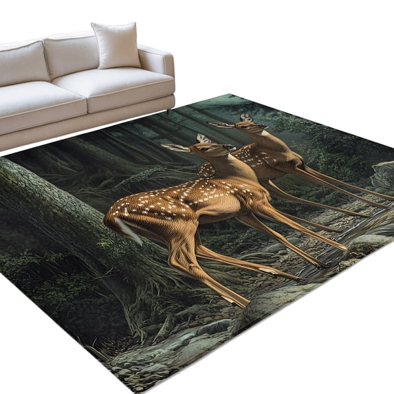 Area Rug 5x7ft Nature Forest Forest Washable Area Rugs for Living Room ...