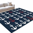 Area Rug 5x7ft Nautical Theme Anchor Washable Area Rugs for Living Room ...