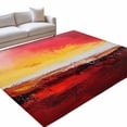 Area Rug 5x7ft Oil Painting Washable Area Rugs for Living Room Red ...