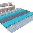 Area Rug 5x7ft Ombre Blue Gray Stripes Washable Area Rugs for Living ...
