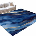 Area Rug 5x7ft Ombre Blue Marble Washable Area Rugs for Living Room ...
