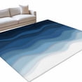 Area Rug 5x7ft Ombre Blue White Wave Texture Washable Area Rugs for ...