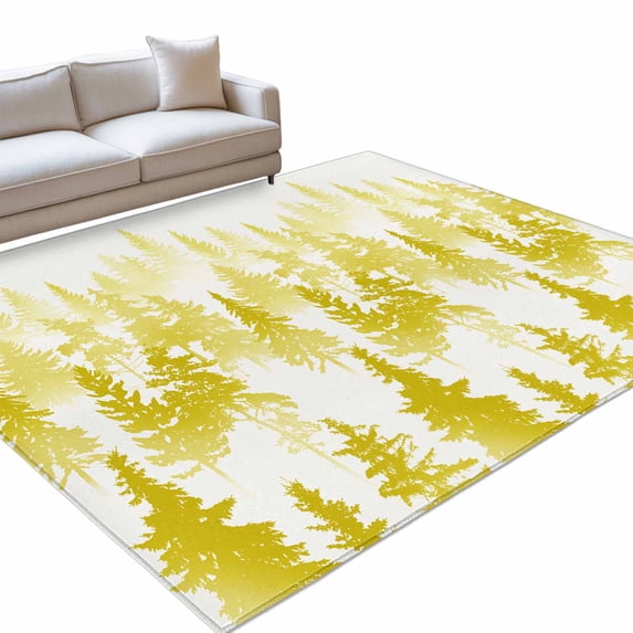 Area Rug 5x7ft Pine Tree Washable Area Rugs for Living Room Nature ...