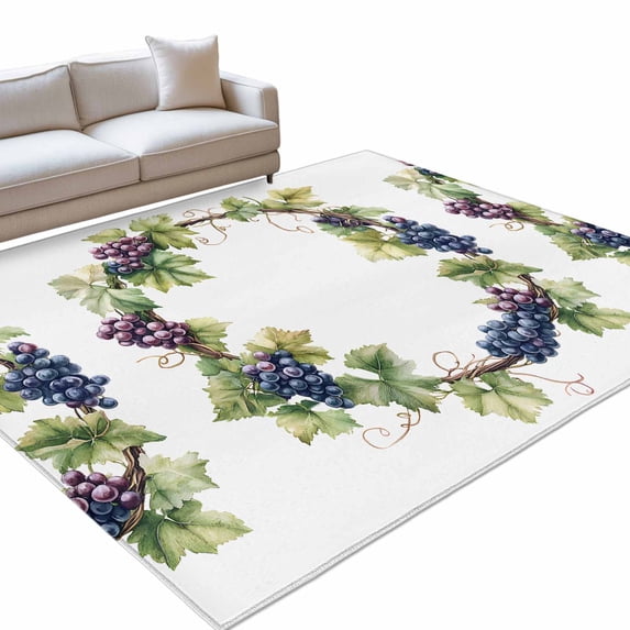 Area Rug 5x7ft Purple Grapes Washable Area Rugs for Living Room ...