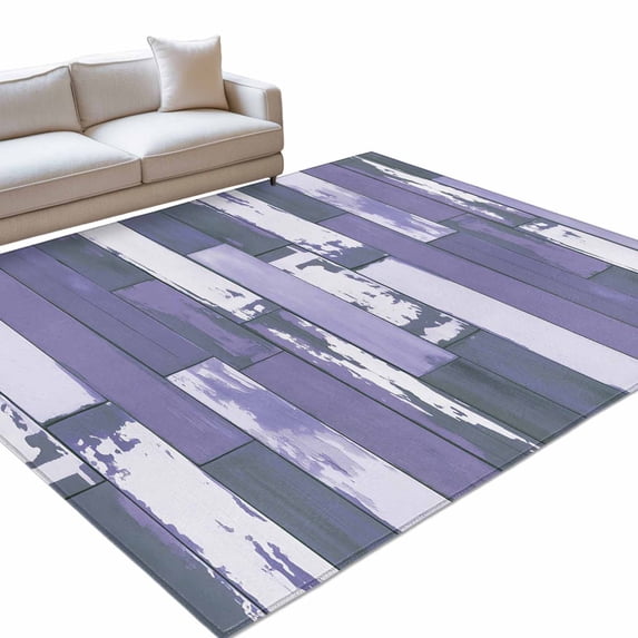 Area Rug 5x7ft Purple Wood Grain Washable Area Rugs for Living Room ...