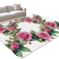 Area Rug 5x7ft Red Rose Wreath Washable Area Rugs for Living Room ...