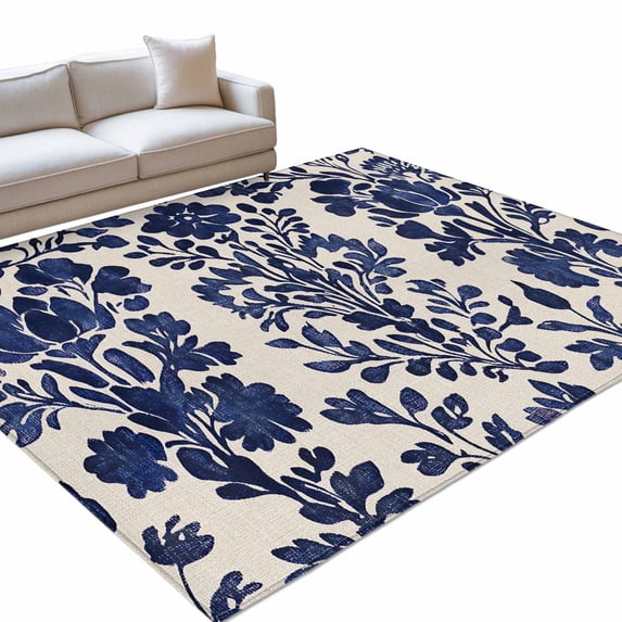 Area Rug 5x7ft Retro Flower Pattern Washable Area Rugs for Living Room ...